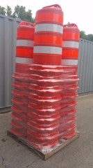 Standard Orange Traffic Safety Barrel w/4 in Reflective Stripe ...